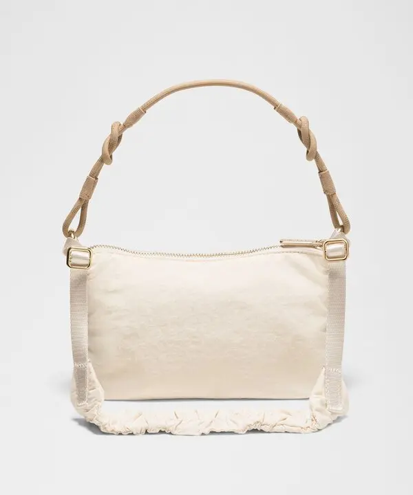 Lululemon Ruched Shoulder Bag Mini - Light Ivory/Wacky Khaki/Gold